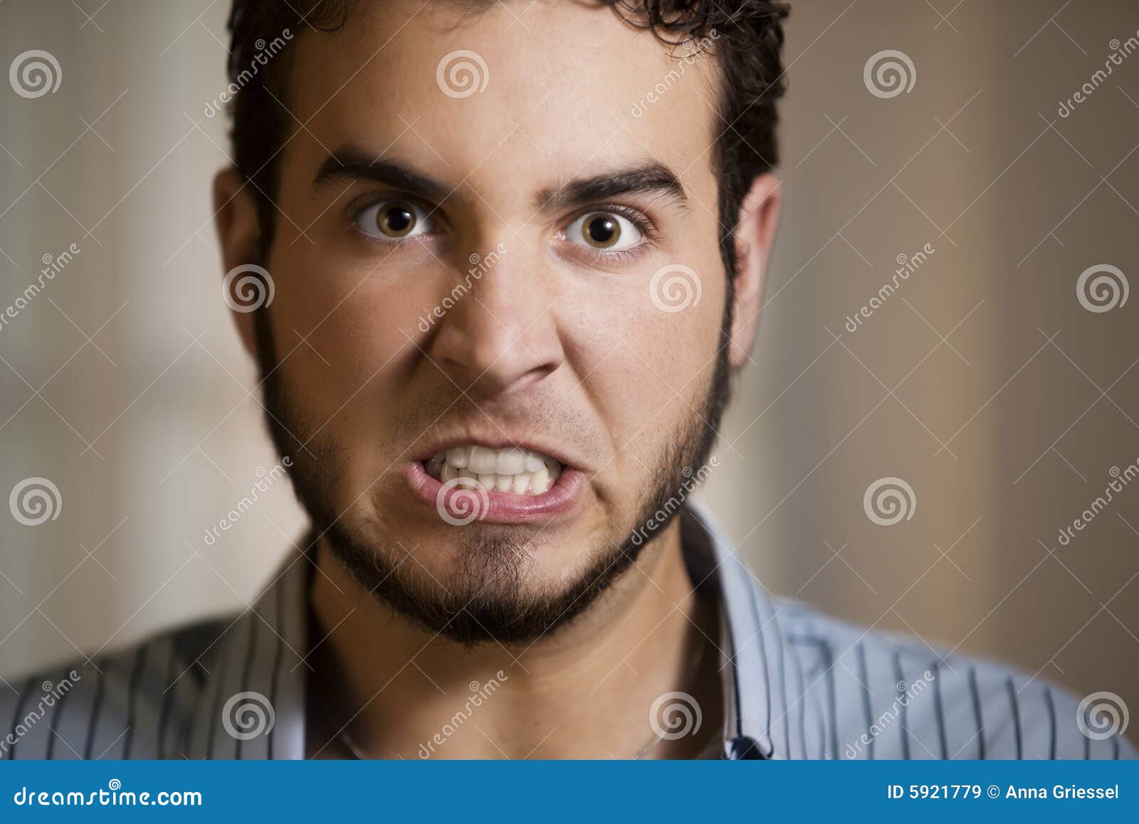 Young Man with Clenched Teeth Stock Image - Image of angry, unhappy ...