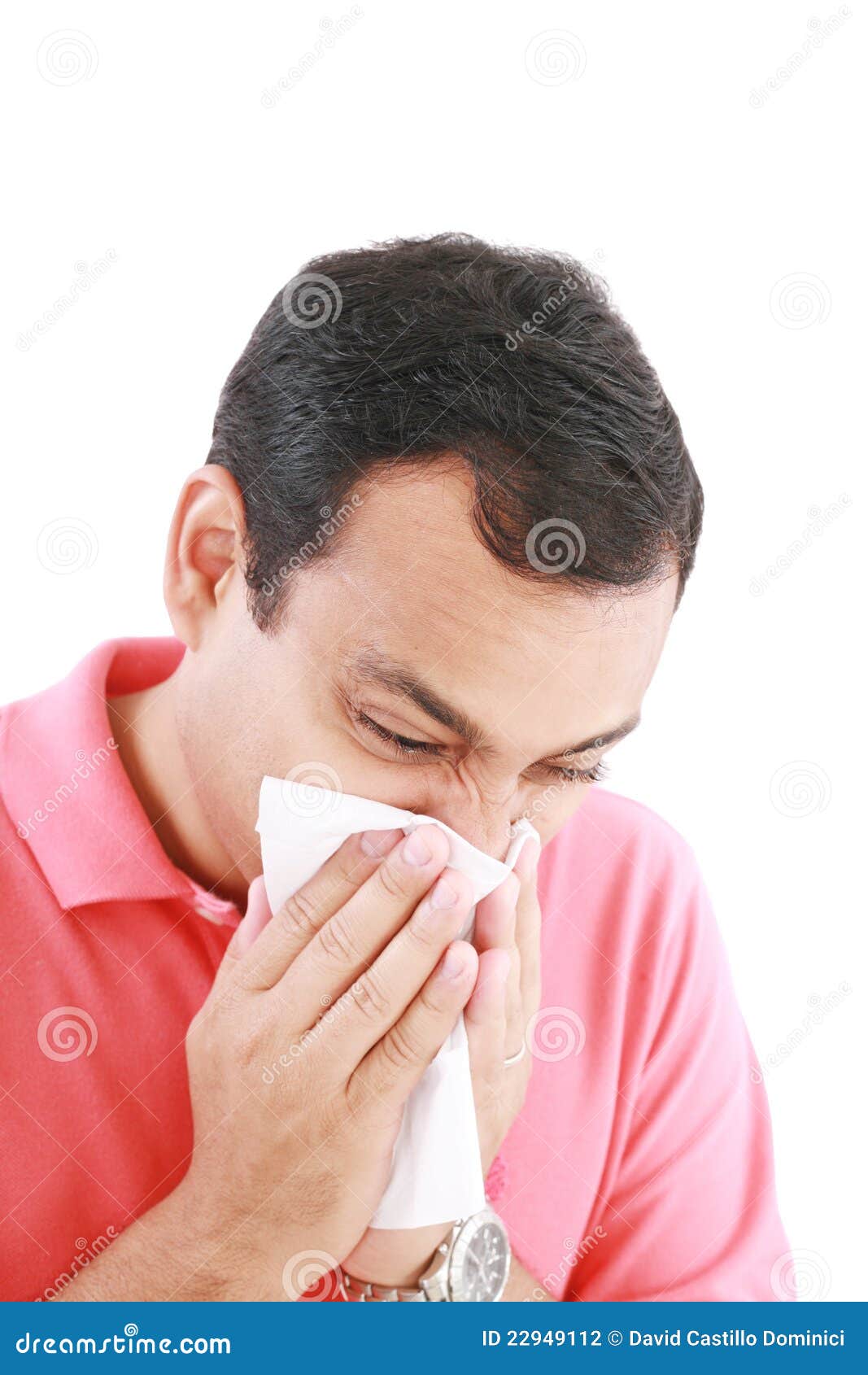 Young man with a cold stock photo. Image of sick, influenza - 22949112