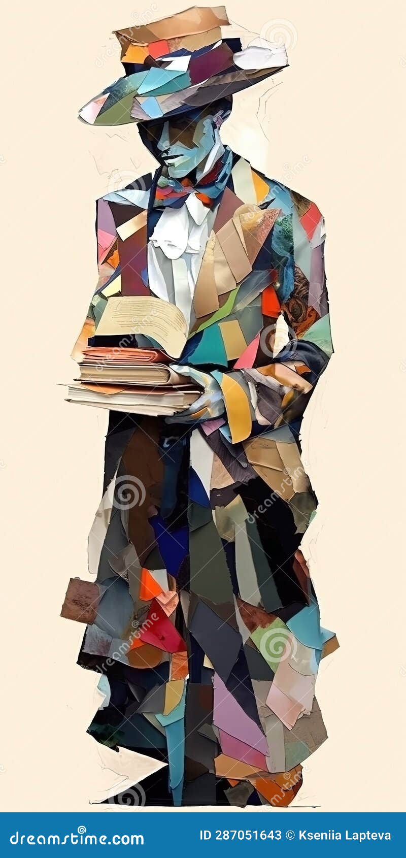 Young man collage art stock illustration. Illustration of person ...