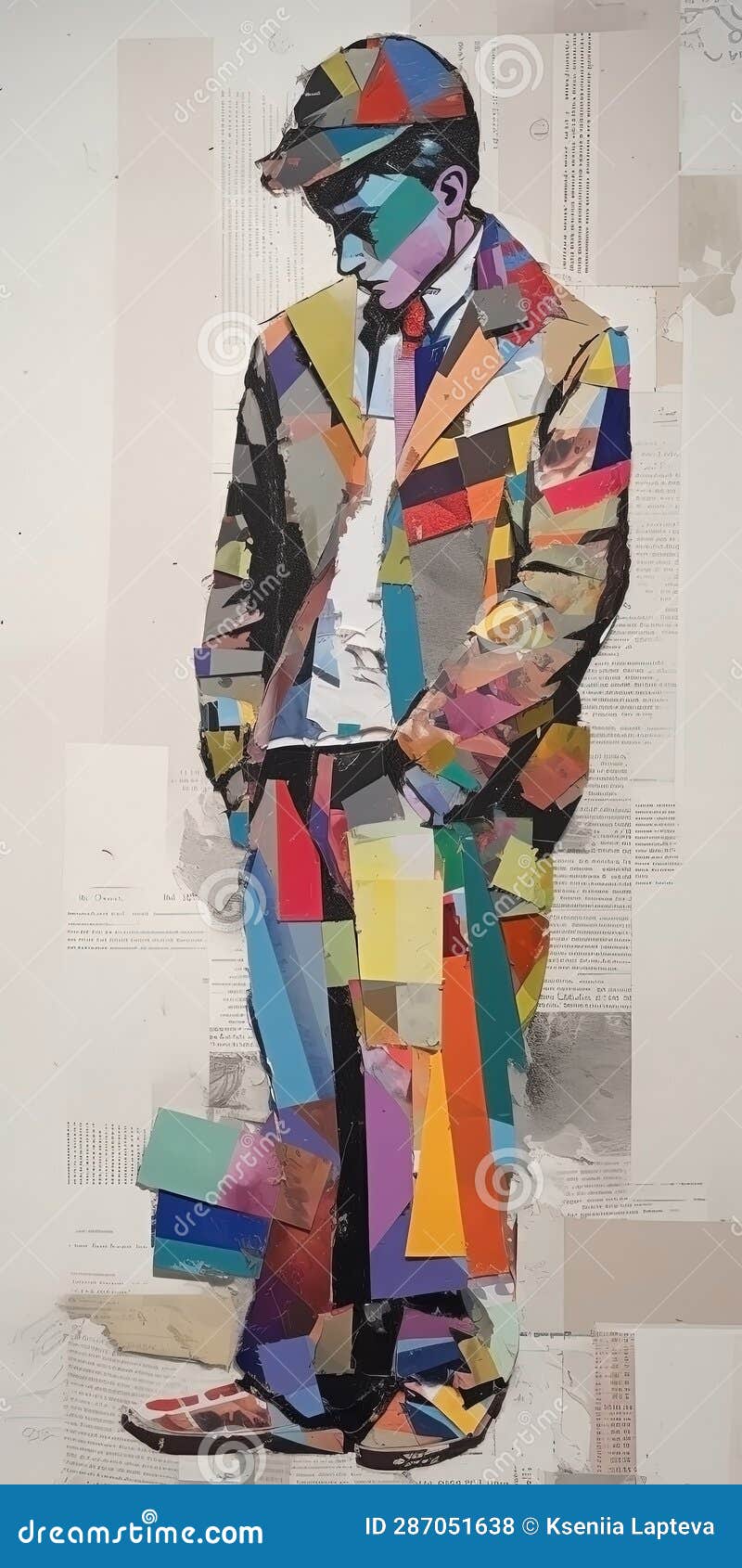 Young man collage art stock illustration. Illustration of technology ...