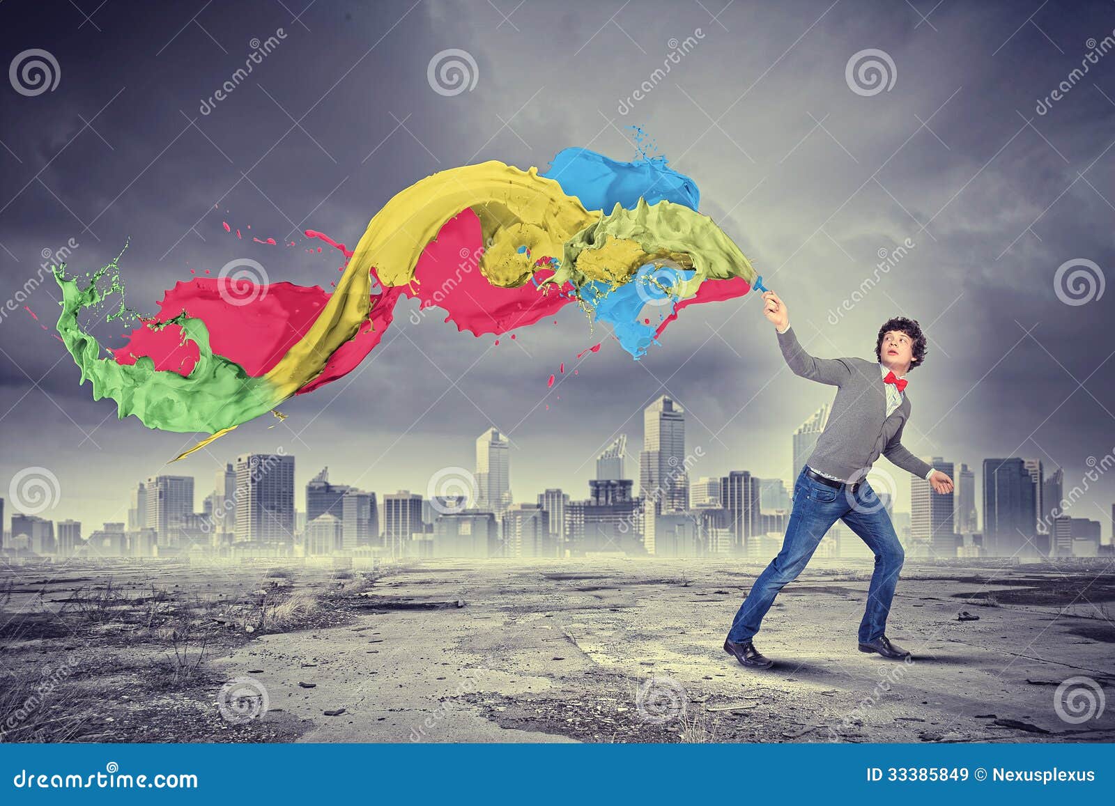 Young Man and Colour Splash Stock Image - Image of fresh, drip: 33385849