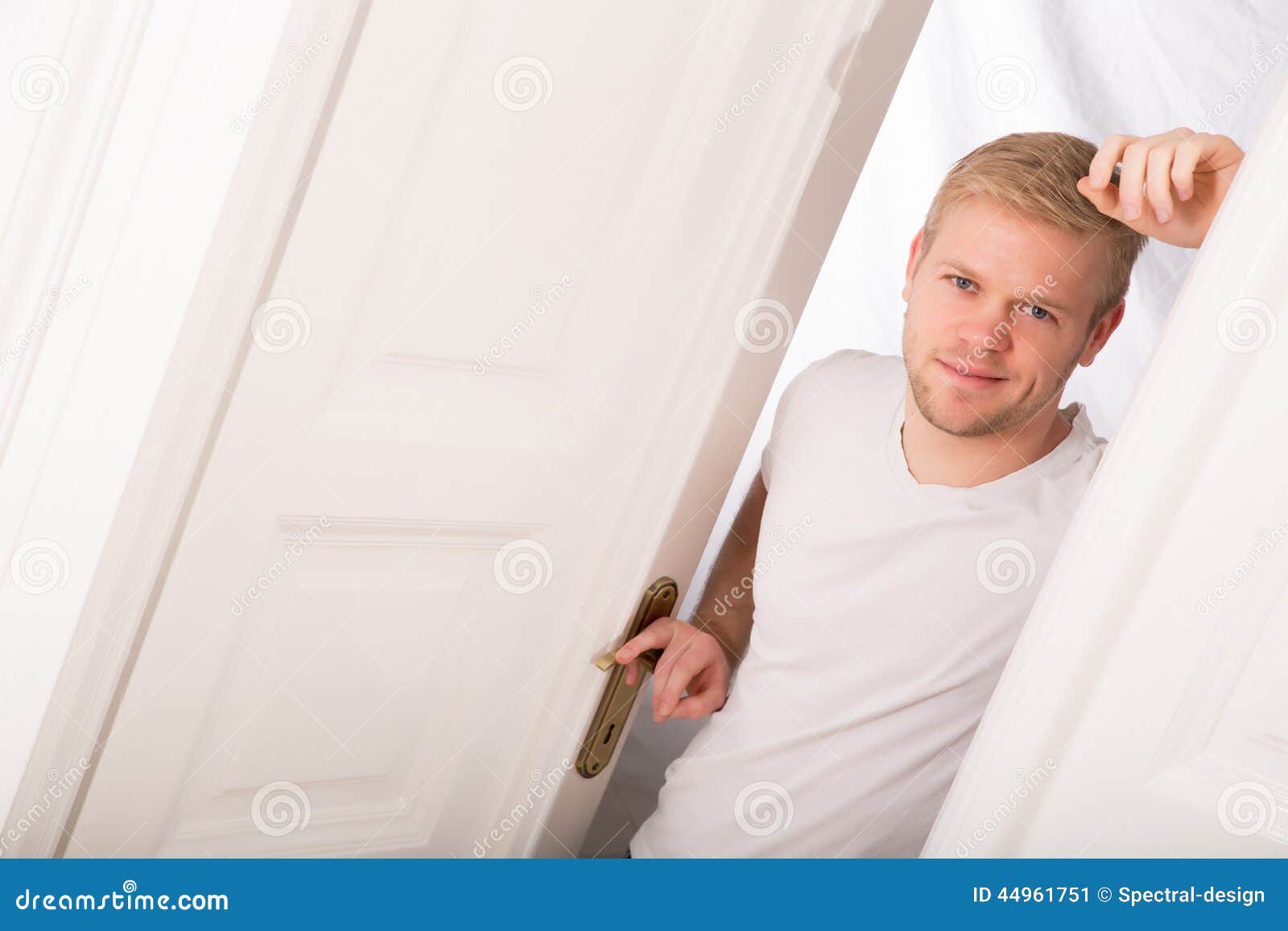 Young man coming home stock image. Image of european - 44961751