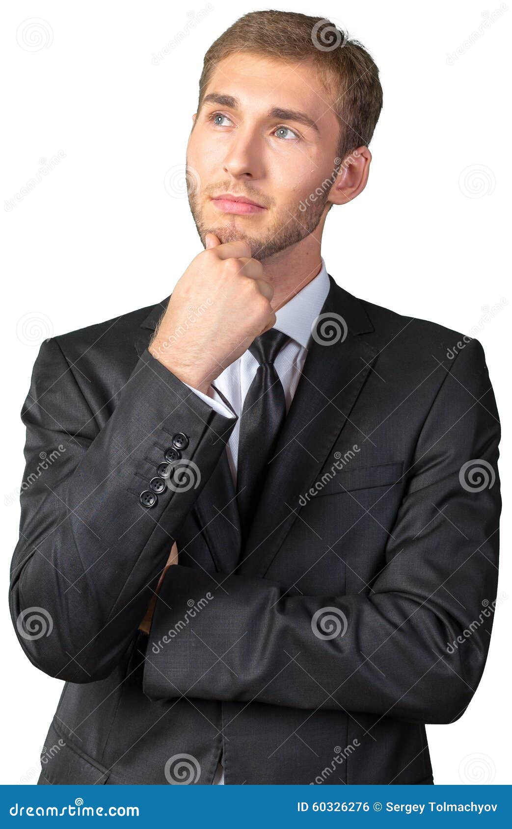 Young Man Concentrated Thinking about Something Stock Photo - Image of ...