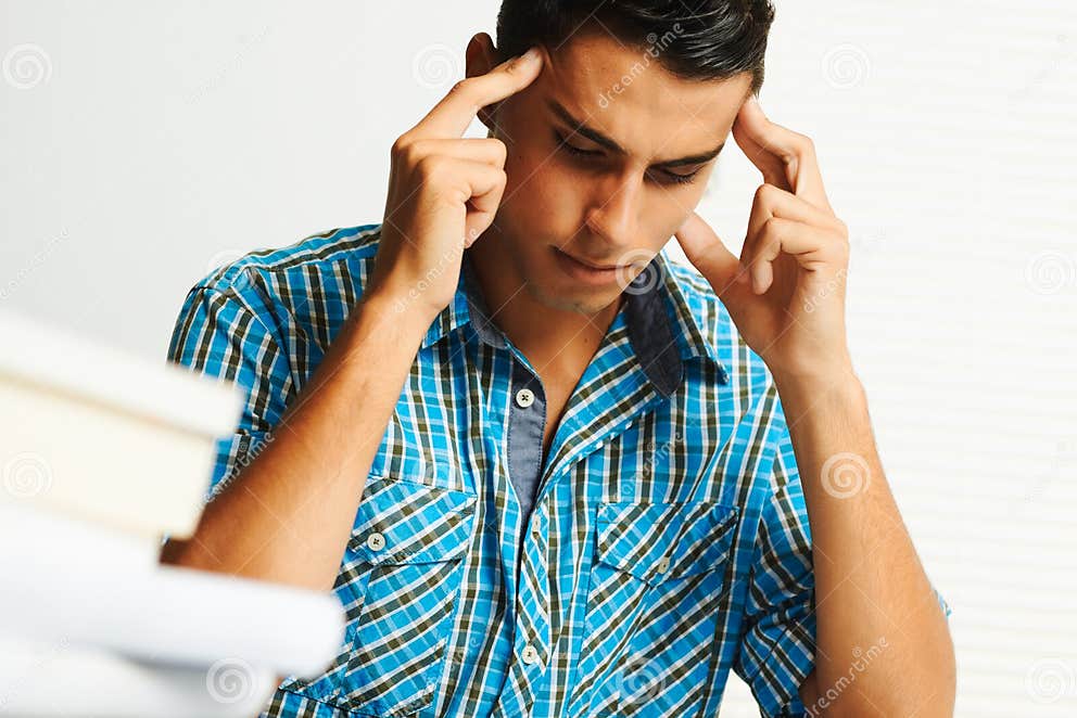 Young man concentrating stock photo. Image of smile, hispanic - 21486860