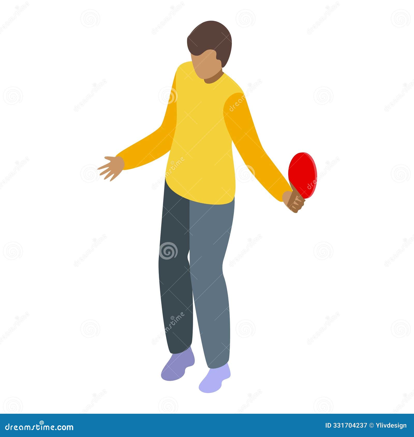 Young Man Concentrating on Playing Table Tennis Stock Vector ...