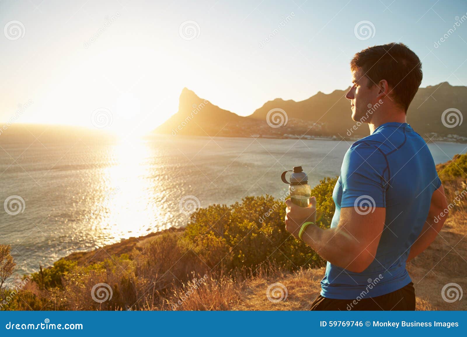 Young Man Contemplating after Jogging Stock Photo - Image of ...