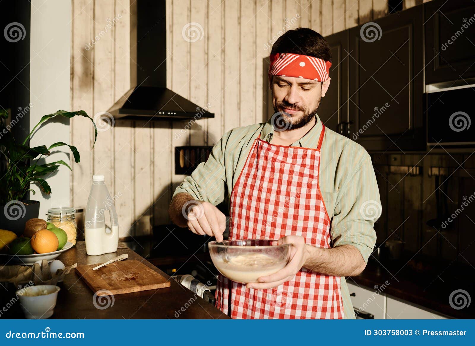 Young Man Cooking Omelet for Breakfast Stock Image - Image of young ...