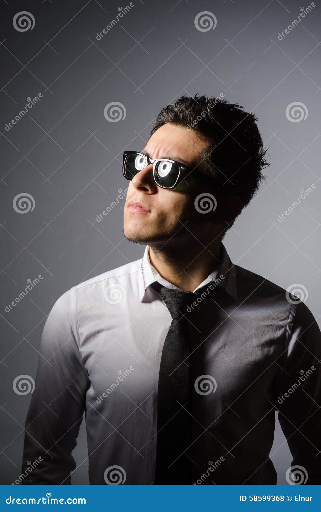 Young Man in Cool Sunglasses Isolated on Gray Stock Photo - Image of ...