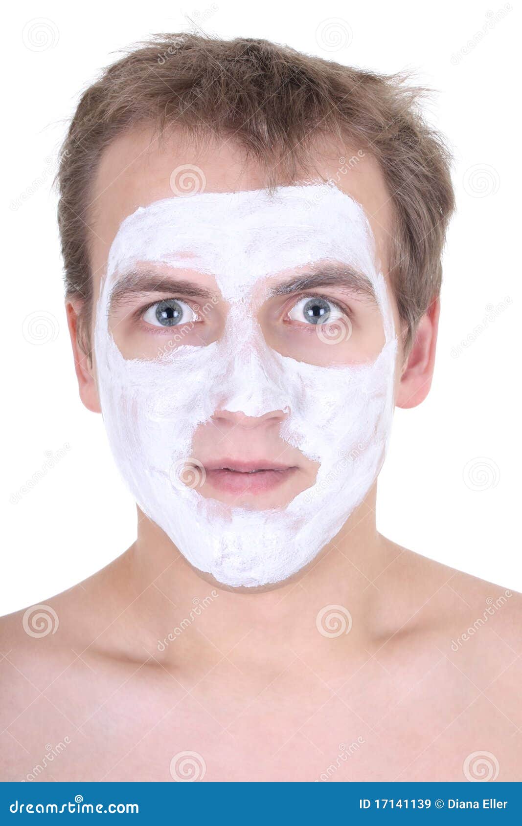 Young Man with Cosmetic Mask on His Face Stock Image - Image of close ...