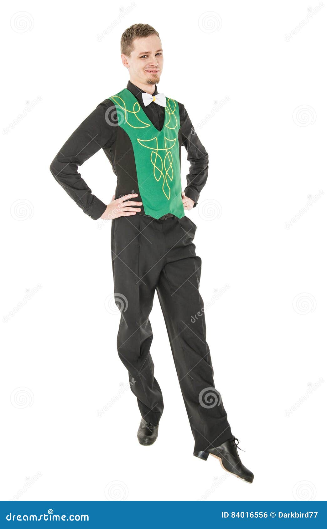Young Man in Costume for Irish Dance Isolated Stock Photo - Image of ...