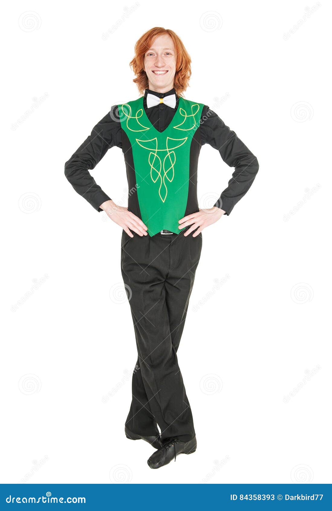 Young Man in Costume for Irish Dance Isolated Stock Image - Image of ...