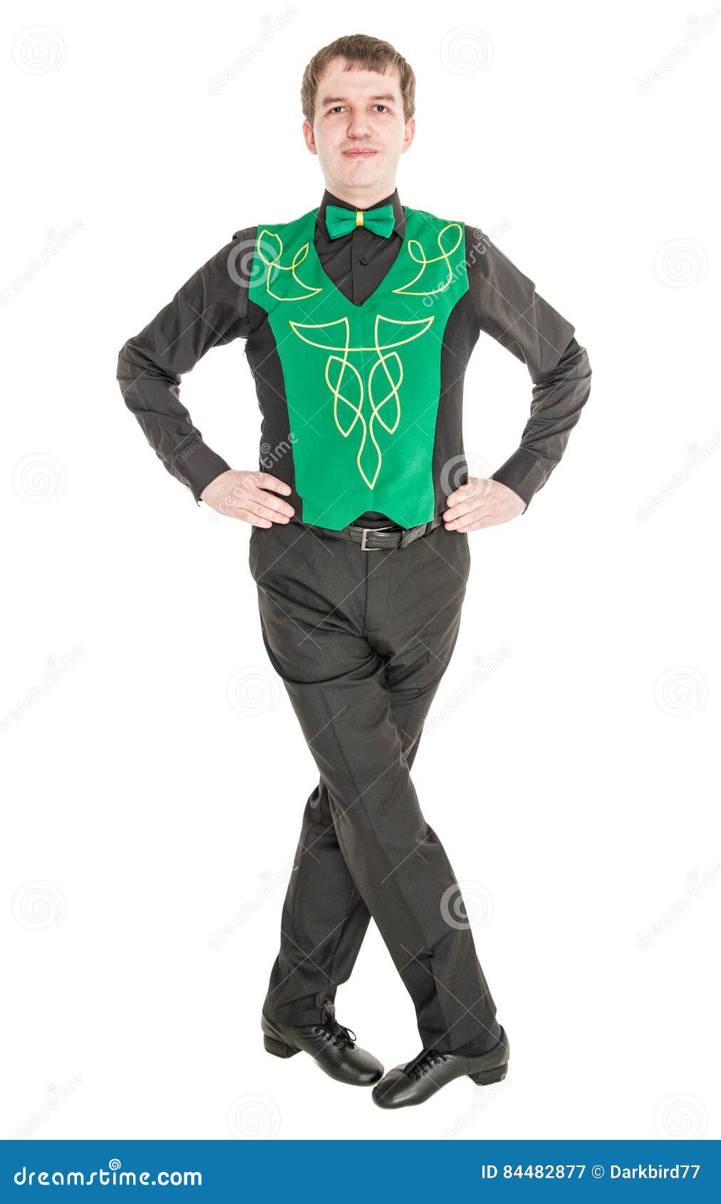 Young Man in Costume for Irish Dance Isolated Stock Image - Image of ...