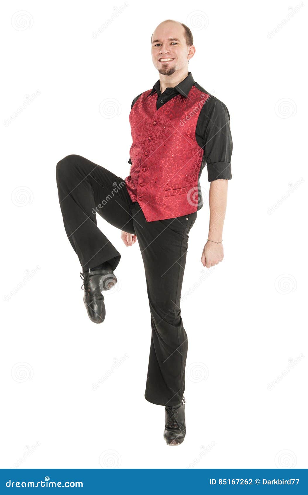 Young Man in Costume for Irish Dance Isolated Stock Photo - Image of ...