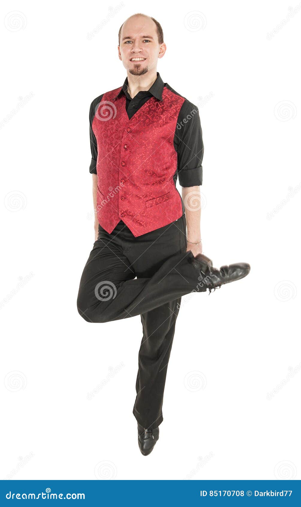 Young Man in Costume for Irish Dance Isolated Stock Photo - Image of ...