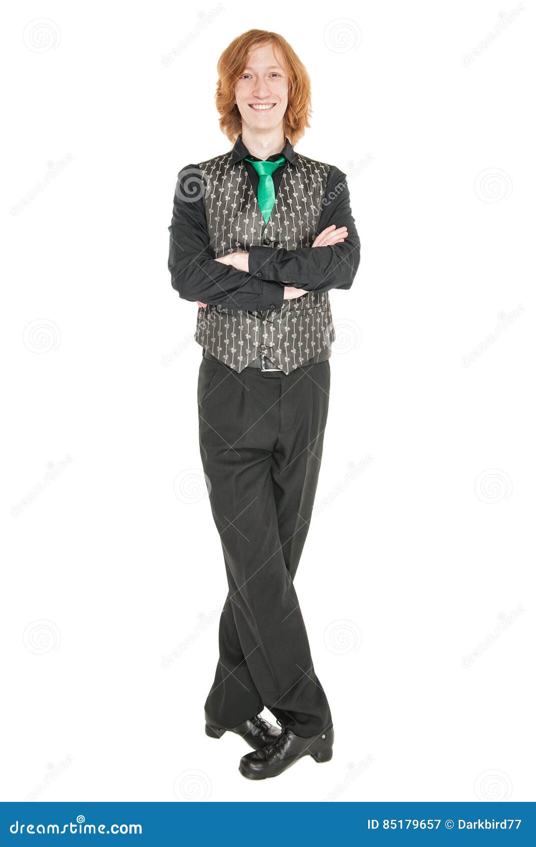 Young Man in Costume for Irish Dance Isolated Stock Image - Image of ...