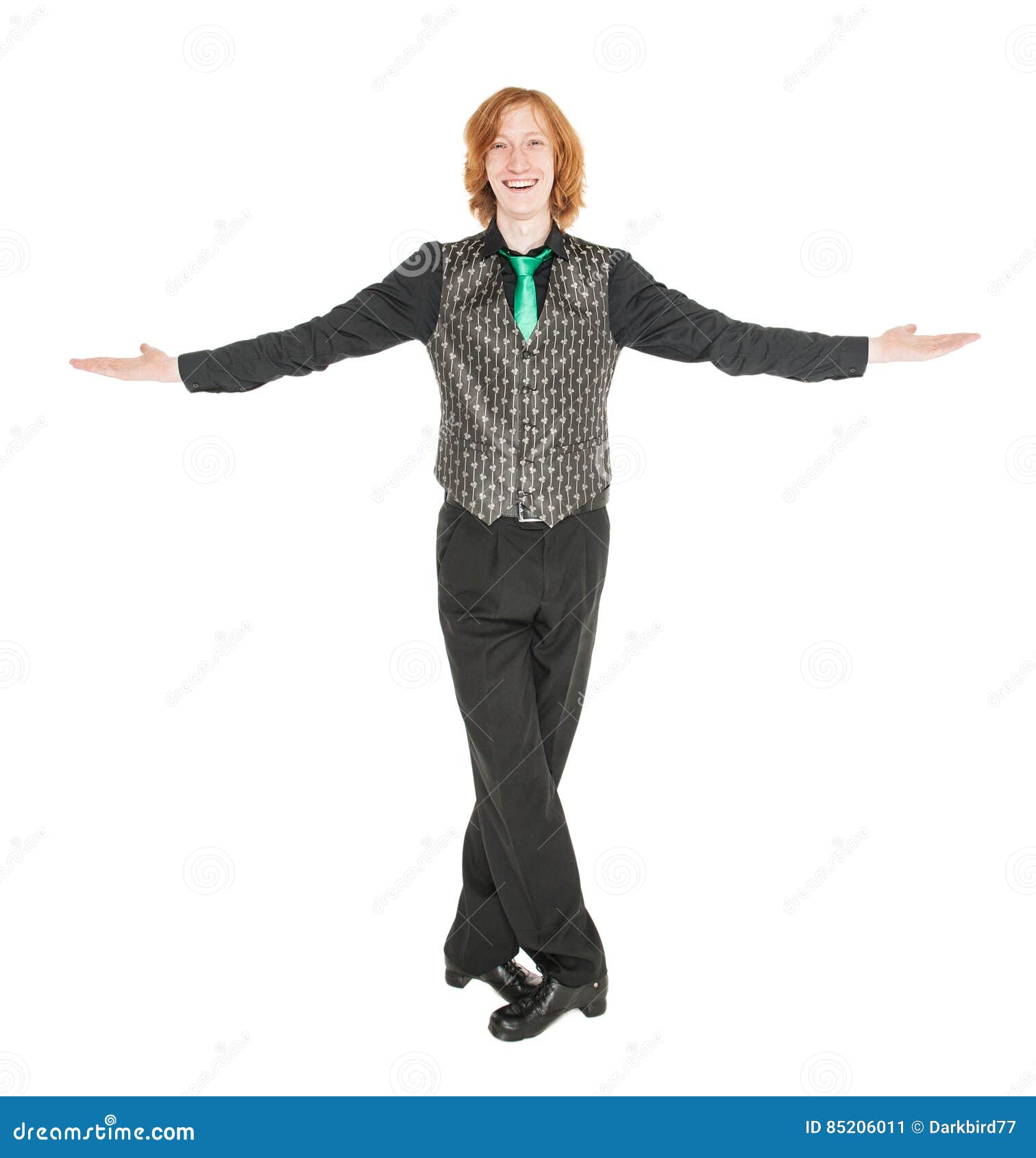 Young Man in Costume for Irish Dance Isolated Stock Image - Image of ...