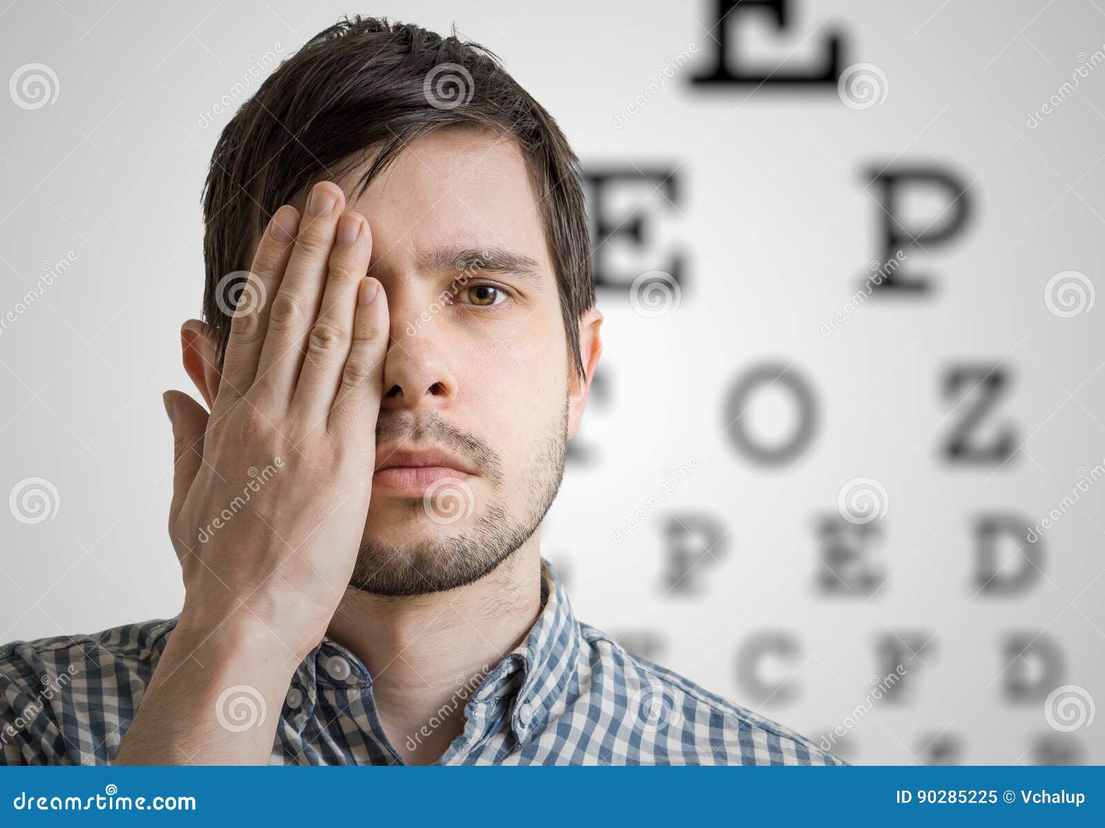 Chart For Testing Visual Acuity, Eye Drops And Eye Anatomical Model ...