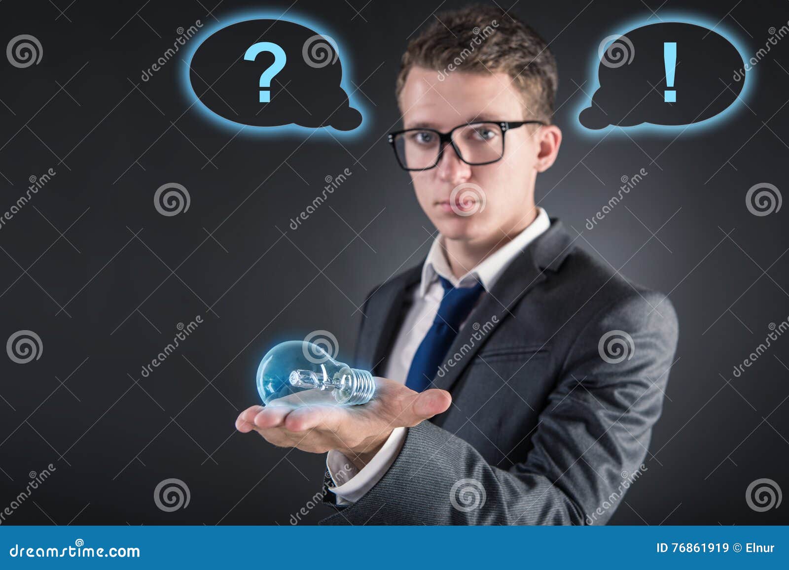 The Young Man in Creative Idea Concept Stock Image - Image of ...
