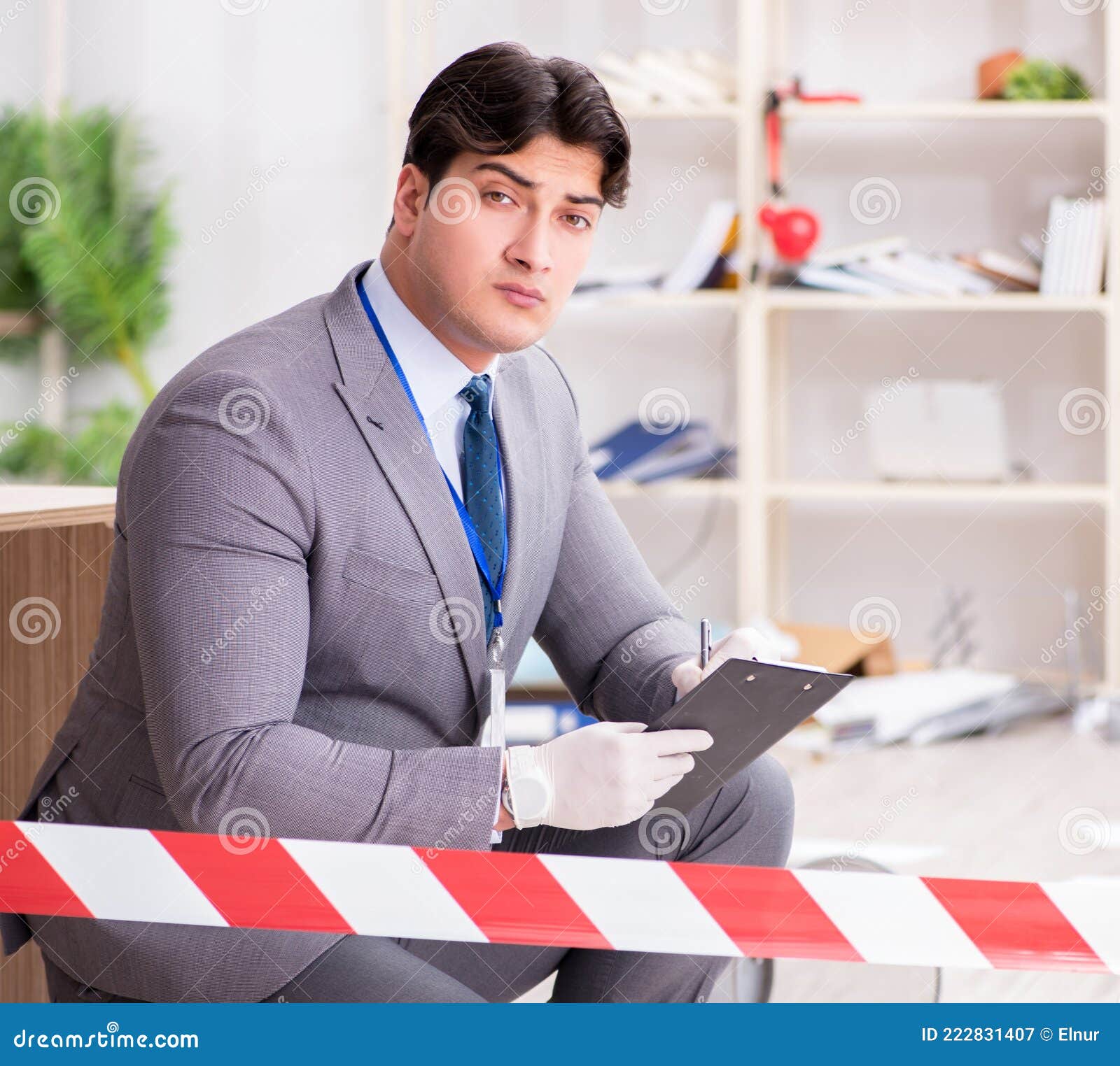 Young Man during Crime Investigation in Office Stock Image - Image of ...