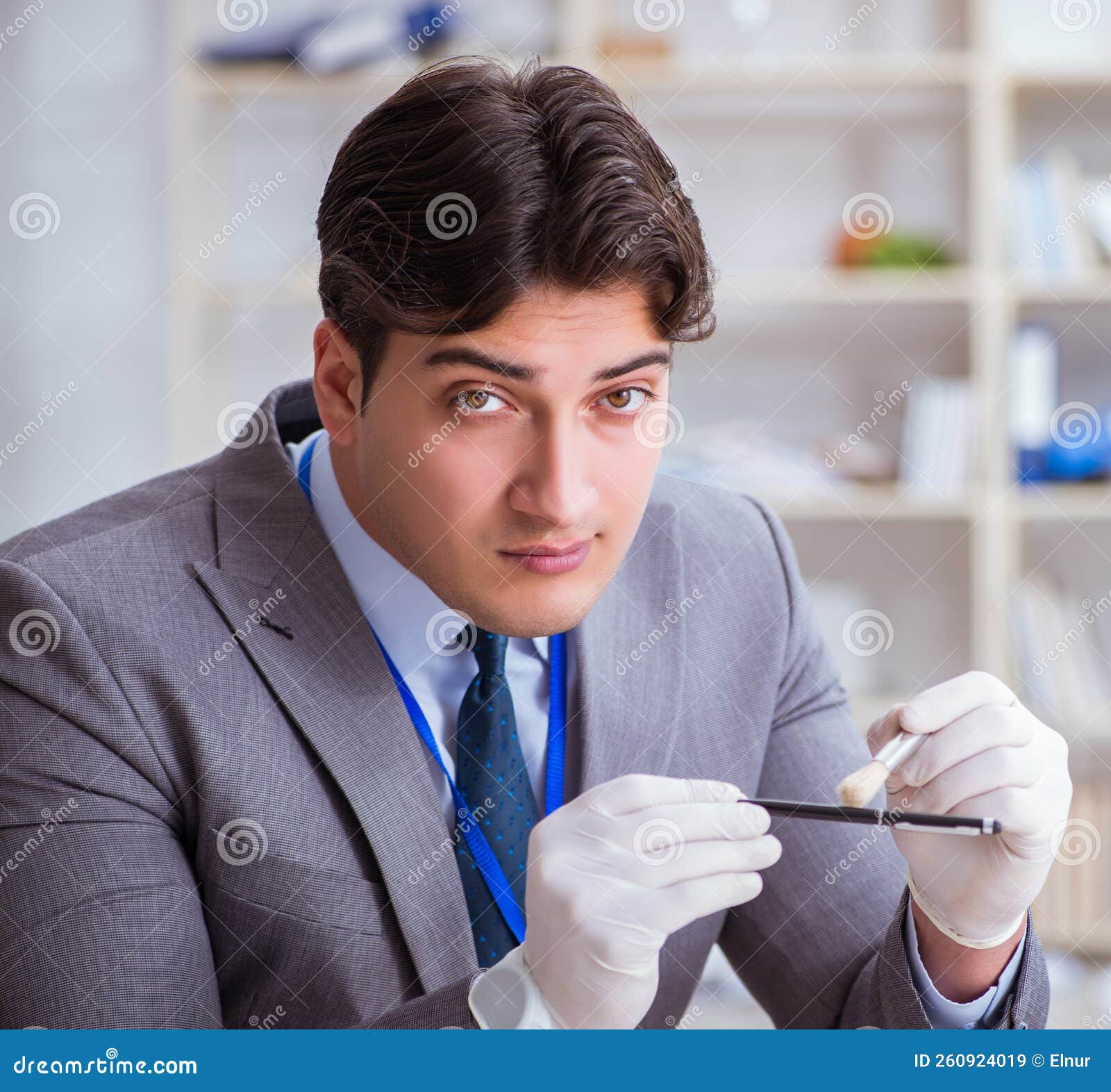 Young Man during Crime Investigation in Office Stock Image - Image of ...