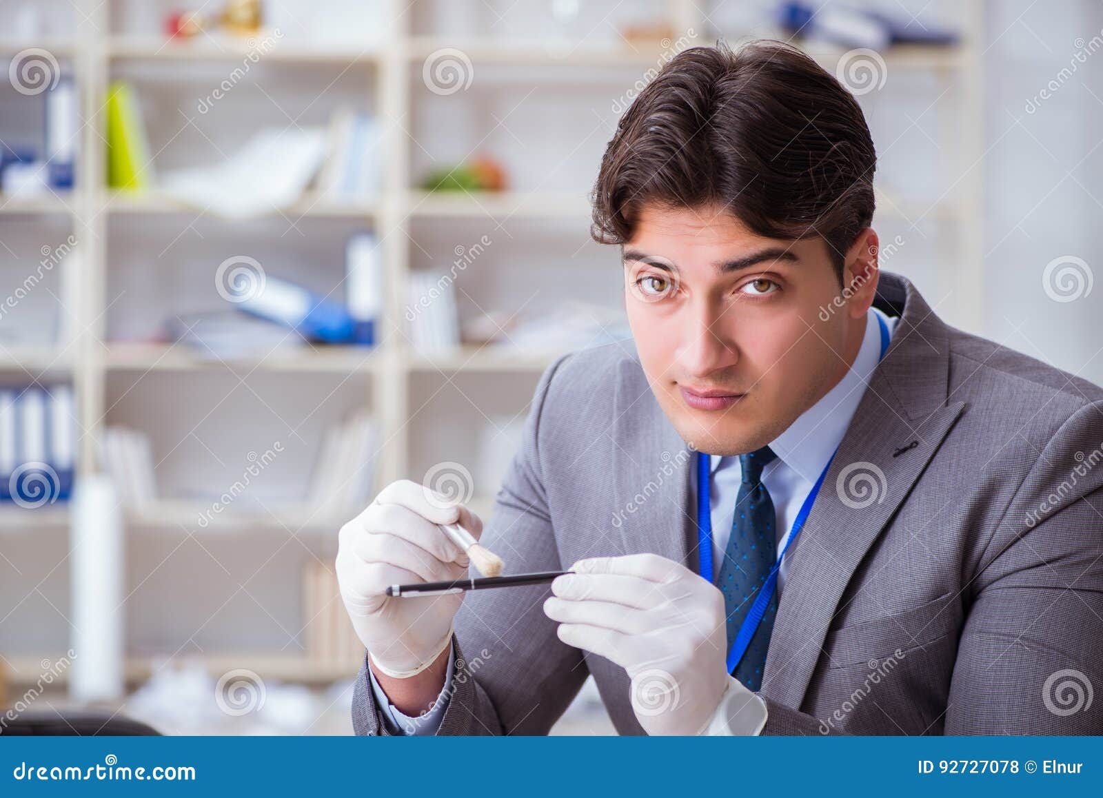 The Young Man during Crime Investigation in Office Stock Photo - Image ...