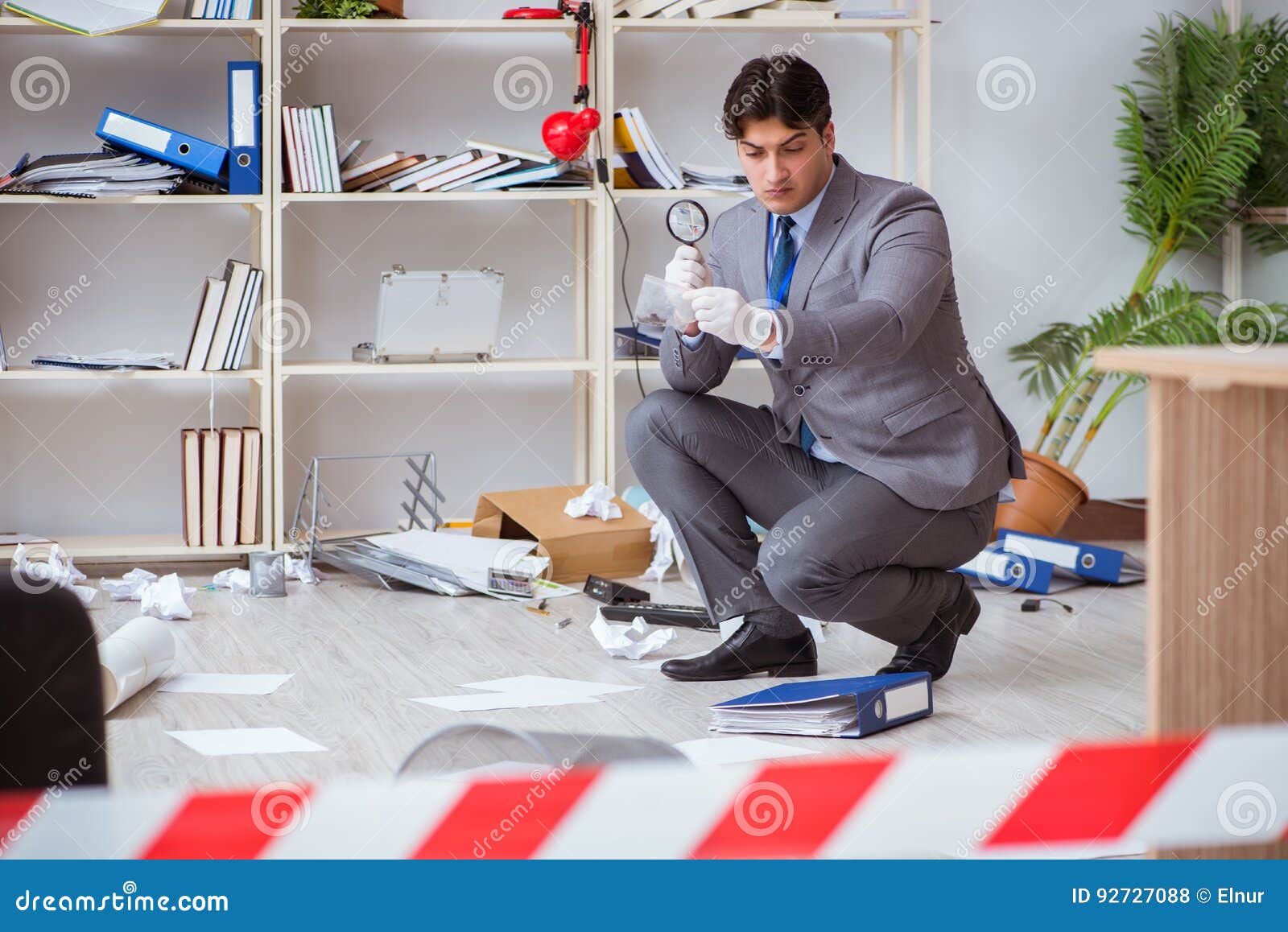 The Young Man during Crime Investigation in Office Stock Photo - Image ...