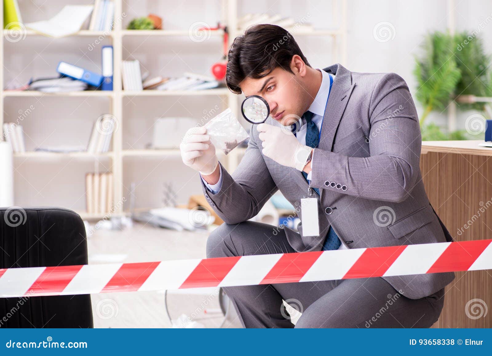 Crime Investigation, A Magnifying Glass And The Fingerprint On The ...