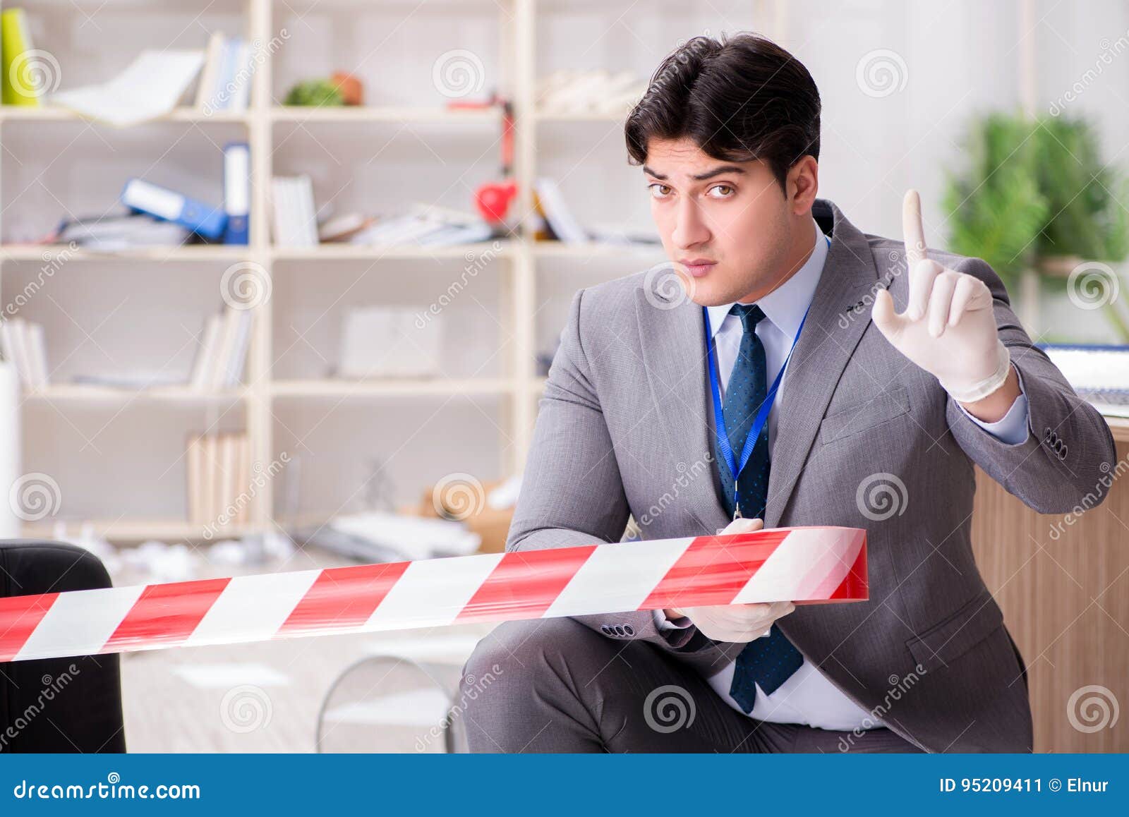 The Young Man during Crime Investigation in Office Stock Image - Image ...