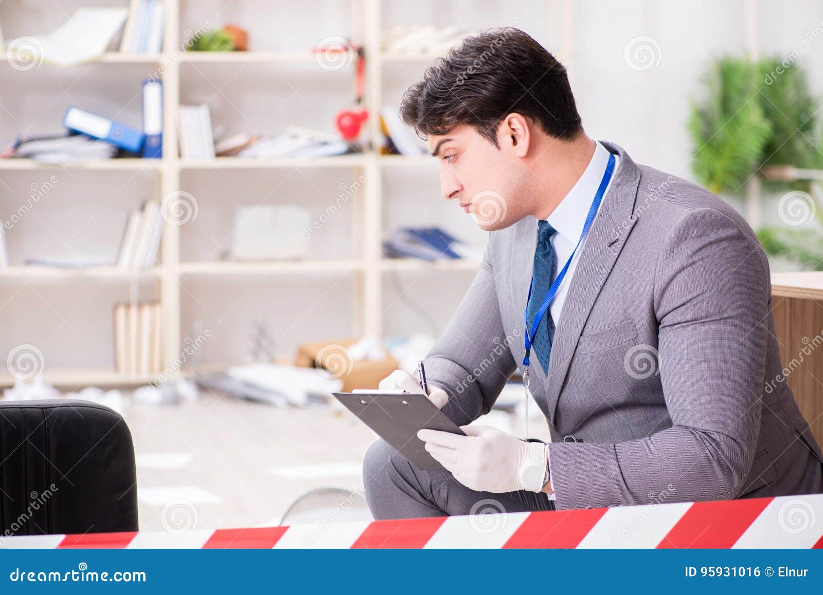 The Young Man during Crime Investigation in Office Stock Photo - Image ...