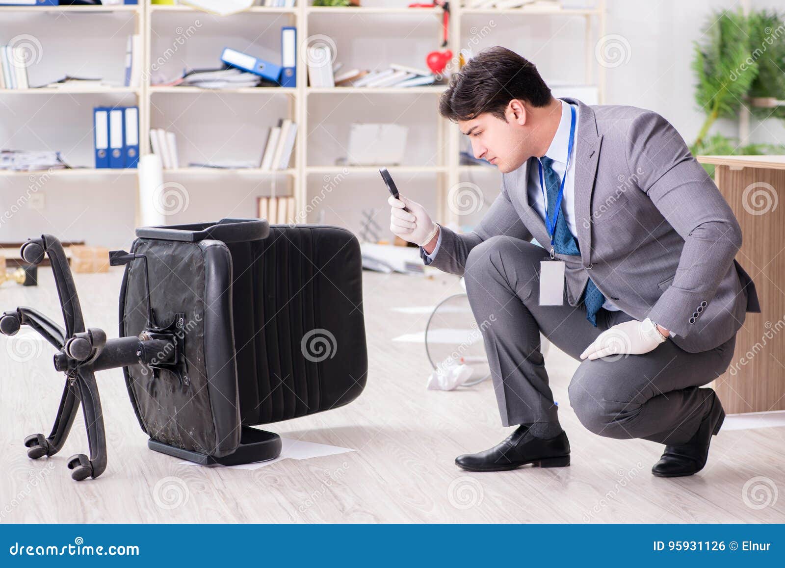The Young Man during Crime Investigation in Office Stock Photo - Image ...