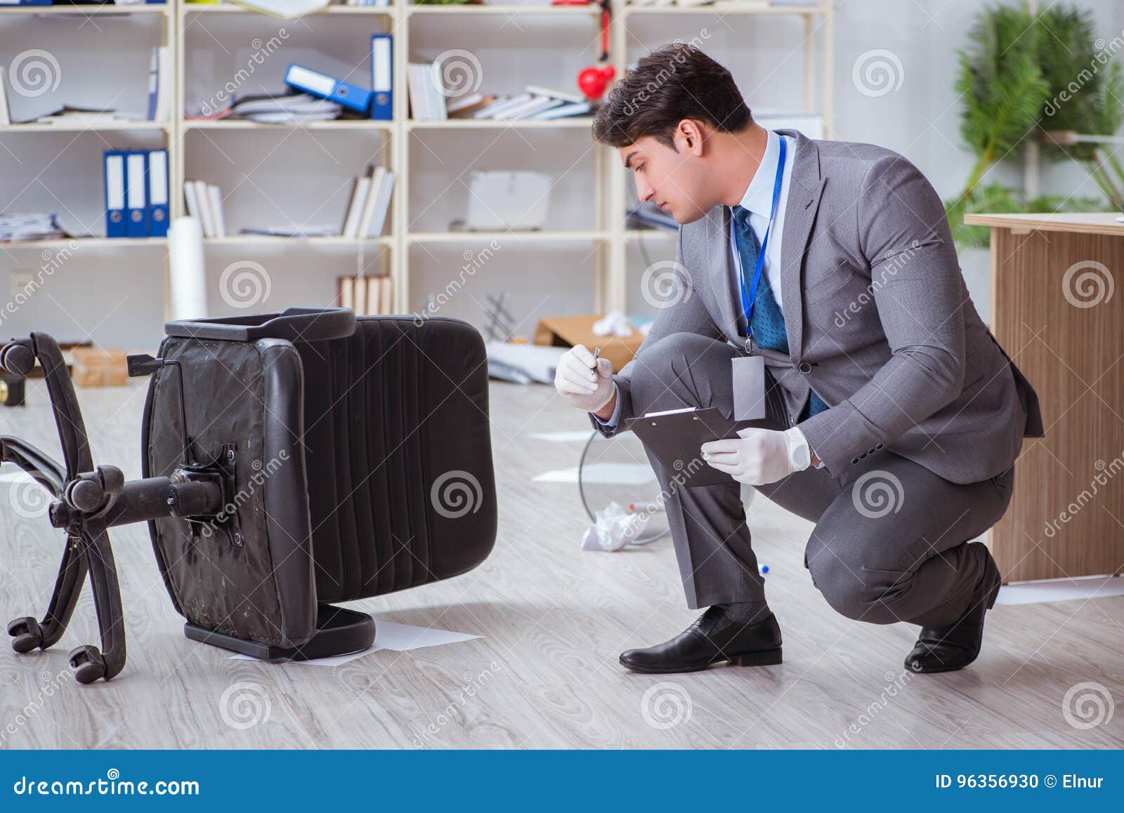 The Young Man during Crime Investigation in Office Stock Photo - Image ...