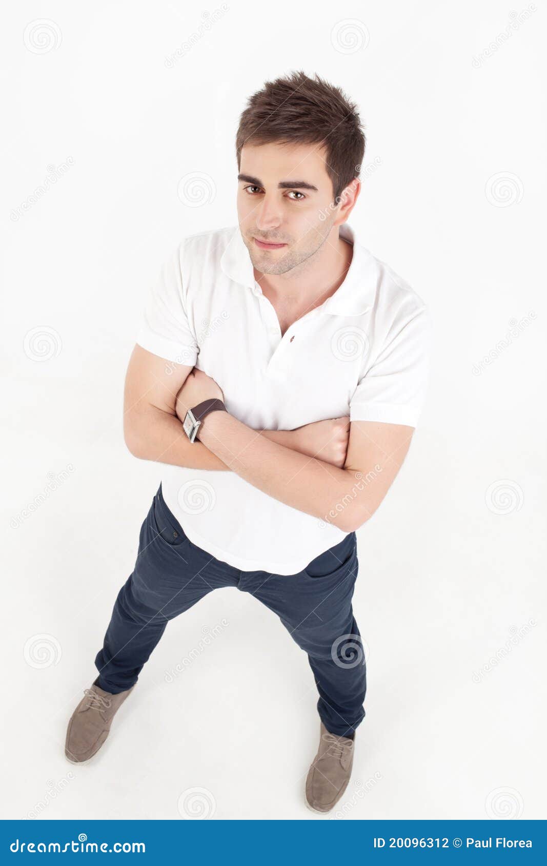 Young Man with Crossed Arms Stock Photo - Image of single, crossed ...