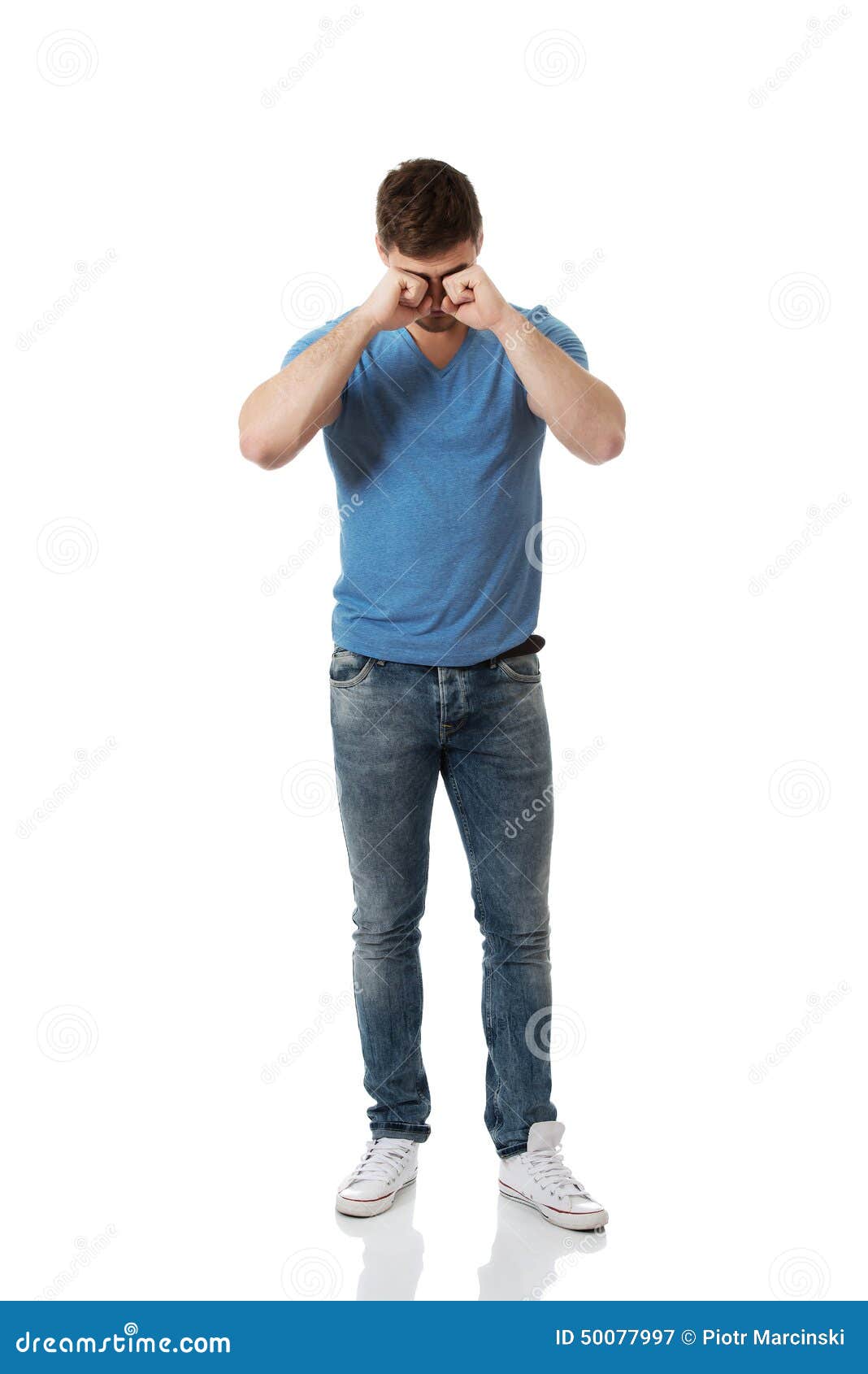 Young man crying. stock image. Image of grief, caucasian - 50077997