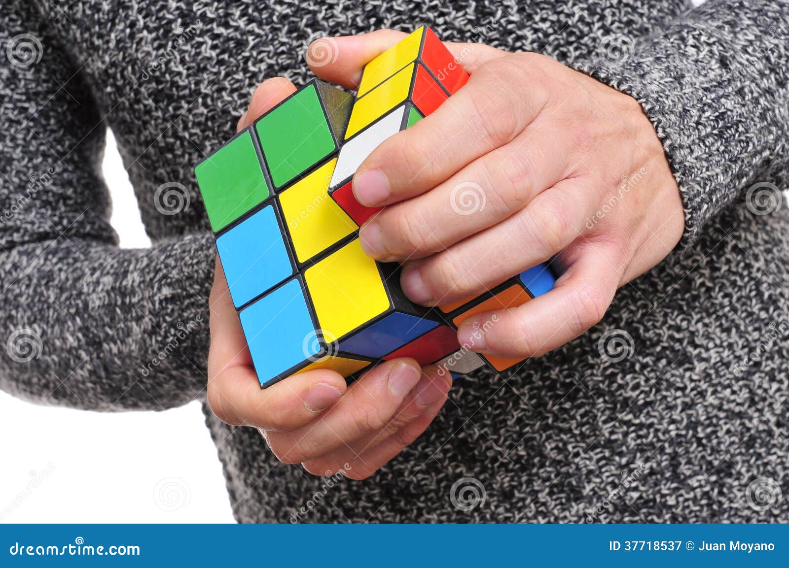 Cube Puzzle Of Multi-colored Rubber Shapes. Concept Of Decision Making ...