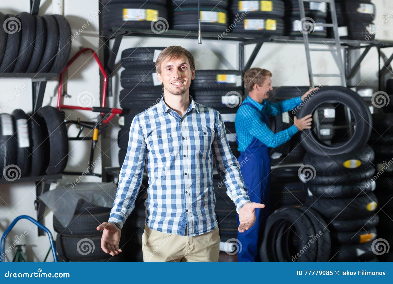 Young Man Customer Standing at Maintenance Point Stock Image - Image of ...