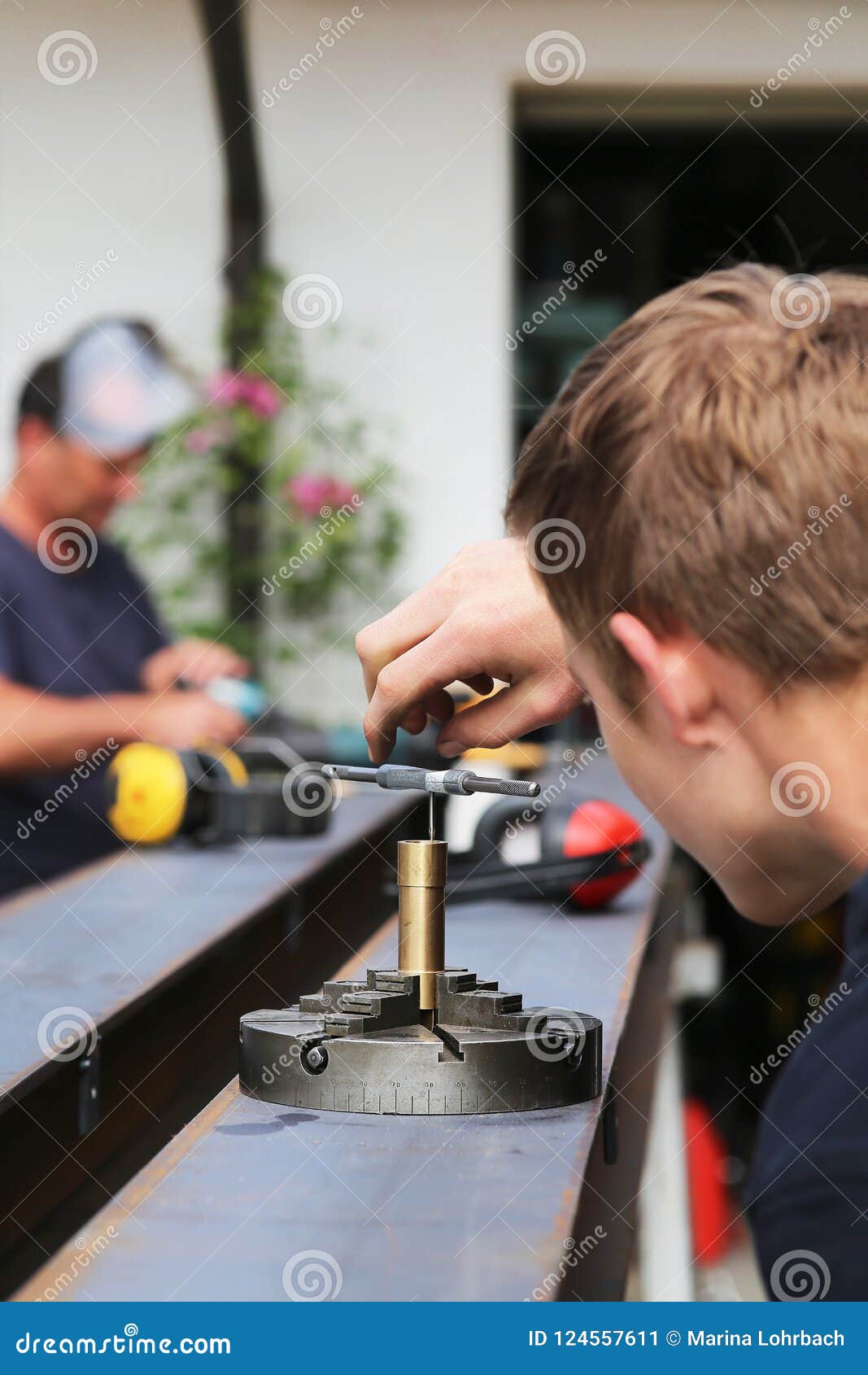Apprentice Learns To Cut Threads Stock Image - Image of learning ...