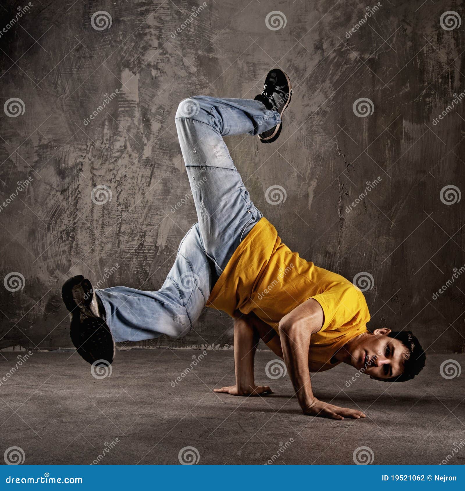 Young man dancing stock photo. Image of shirt, grey, grunge - 19521062