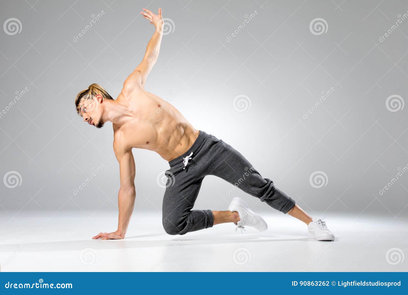 Young man dancing stock photo. Image of dancer, shirtless - 90863262
