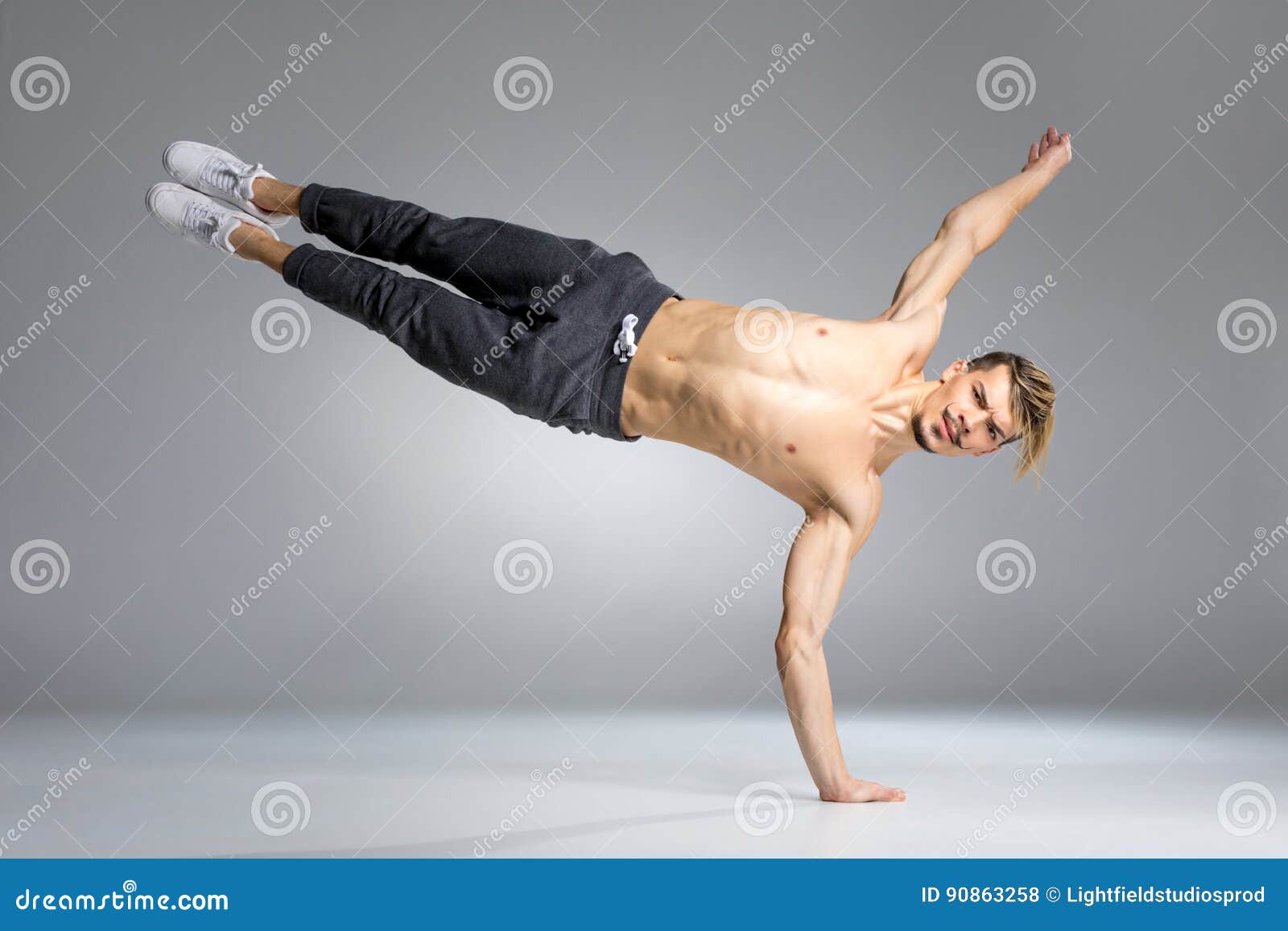 Young man dancing stock photo. Image of shirtless, athlete - 90863258