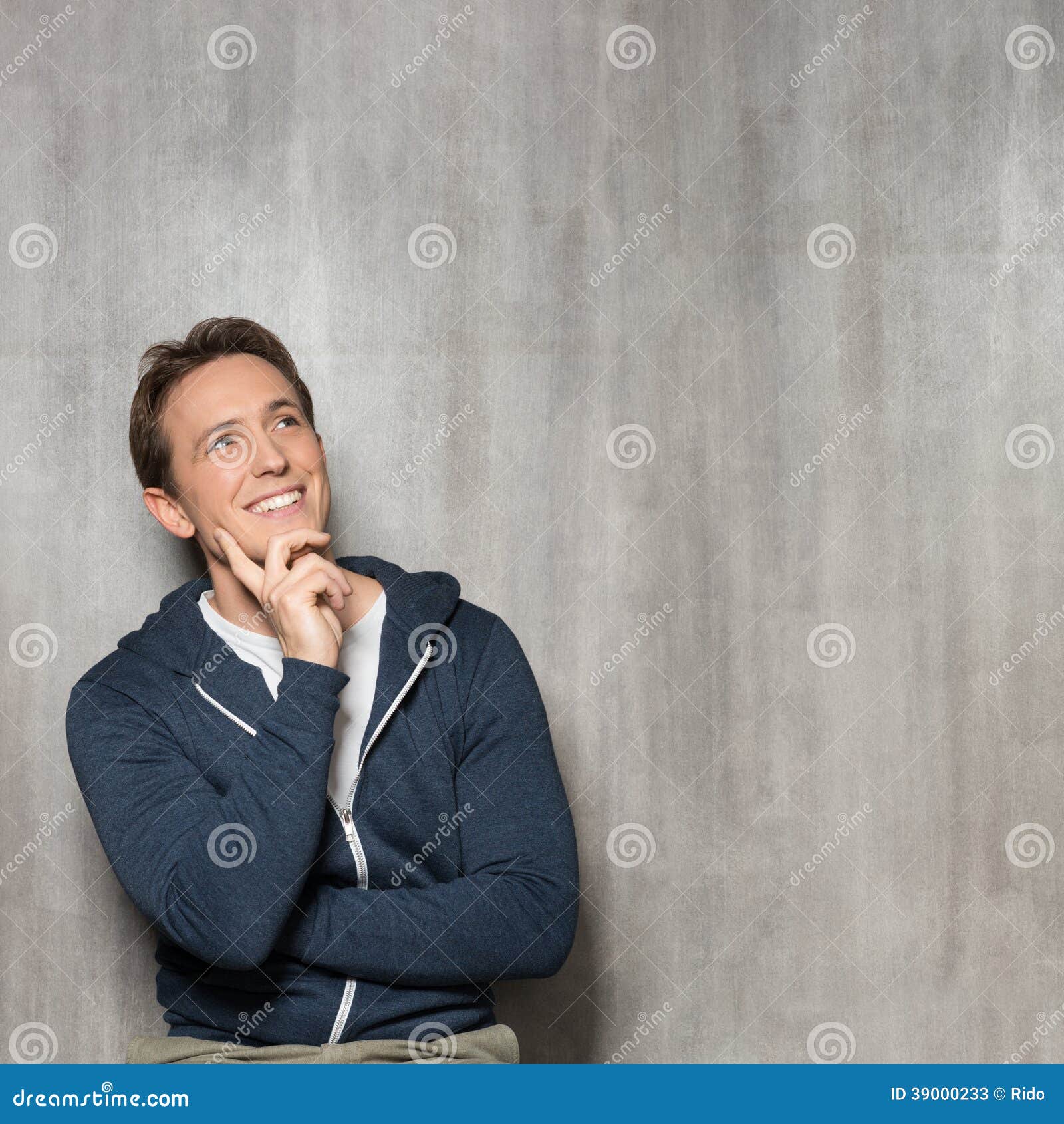 Young Man Daydreaming stock image. Image of hope, indoor - 39000233