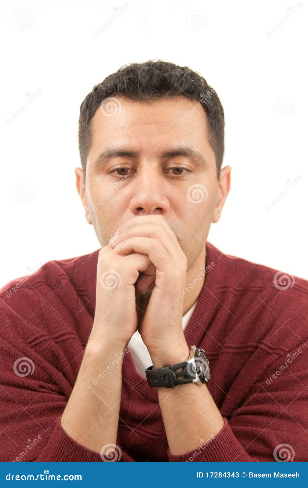 Young man in deep thinking stock image. Image of idea - 17284343