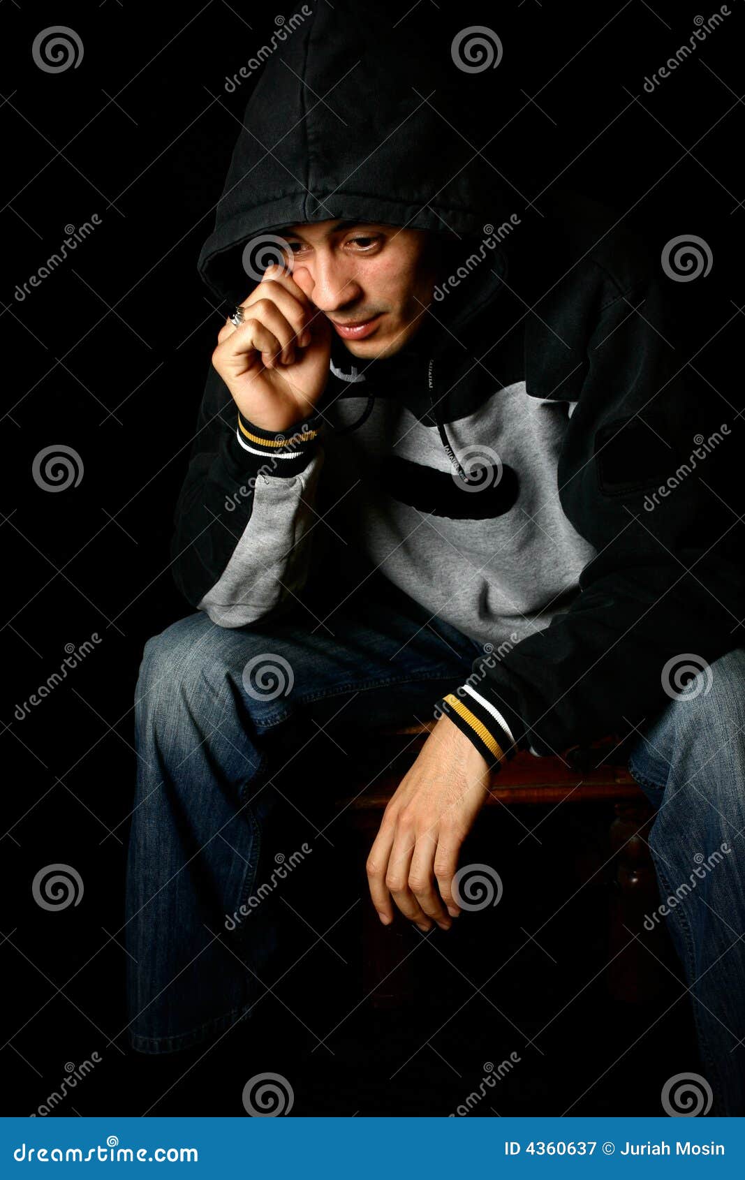 Young man depressed. stock image. Image of hand, problems - 4360637