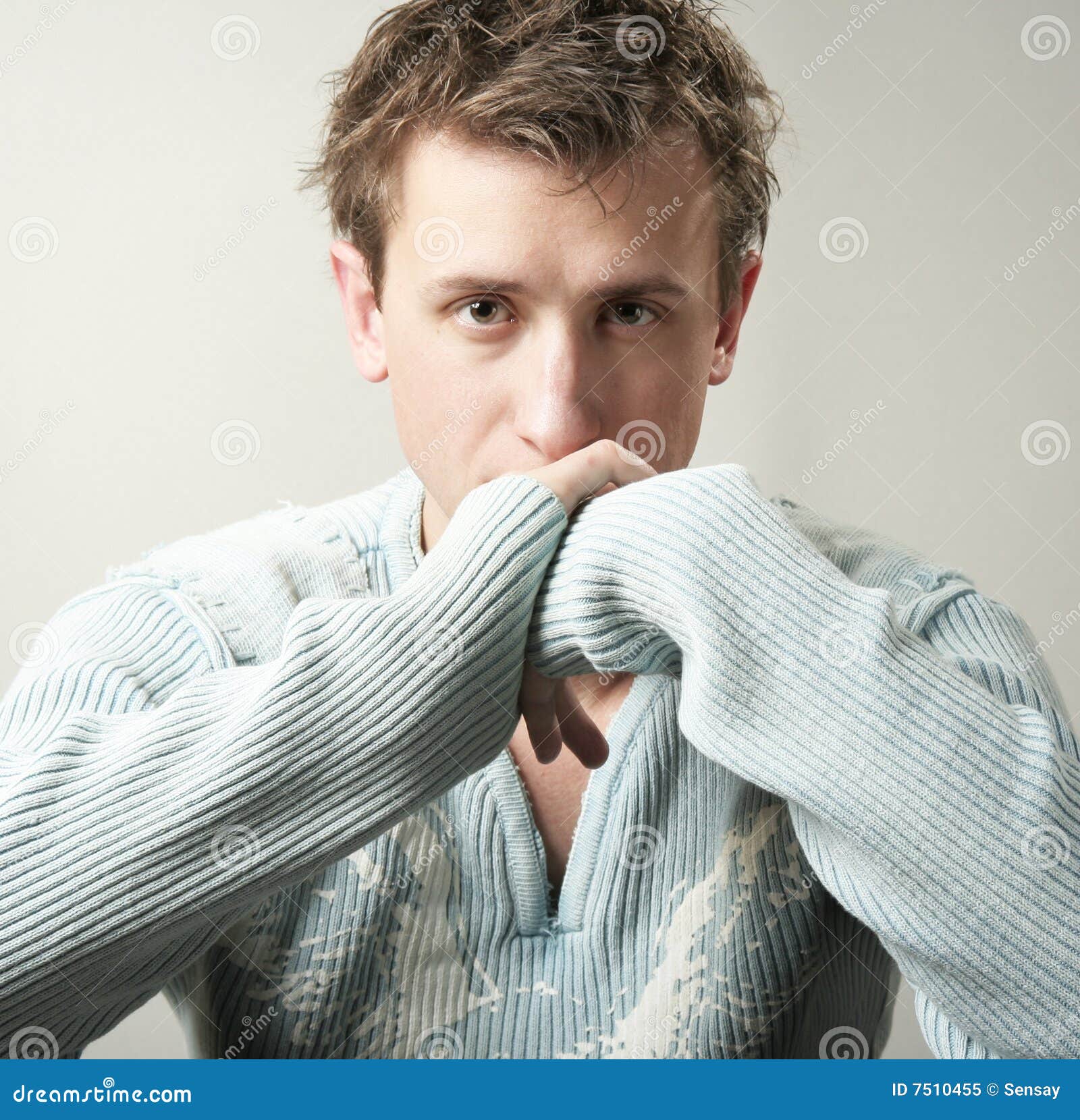 The Young Man in Depression Stock Image - Image of frustration, pensive ...