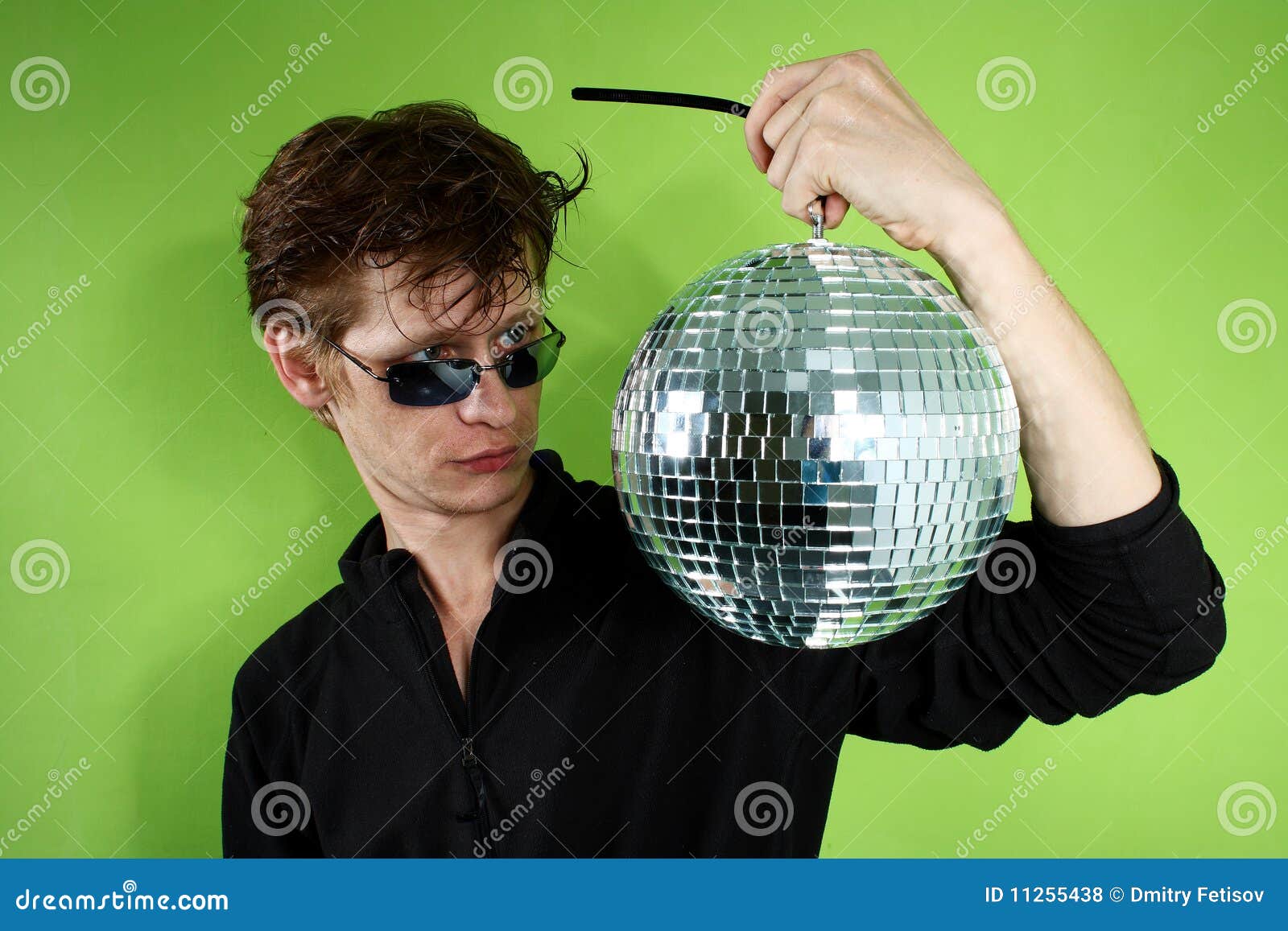 Young man with a discoball stock photo. Image of jokey - 11255438