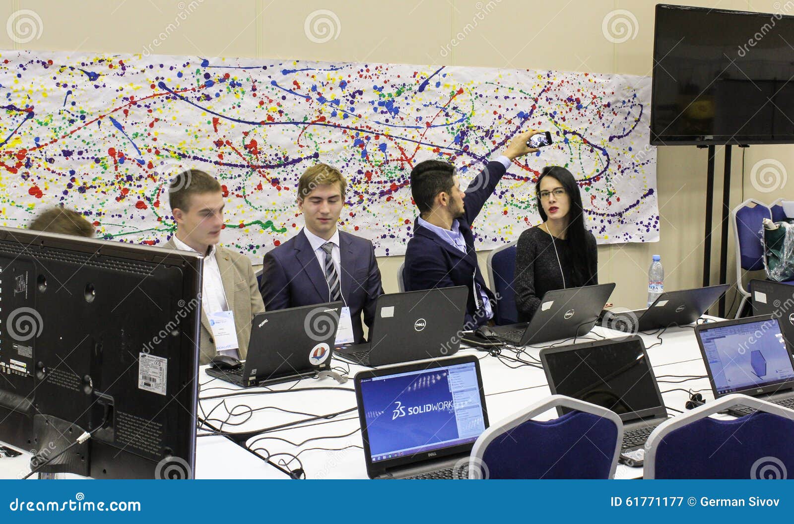 Young Man Doing with a Computer Self Editorial Photography - Image of ...