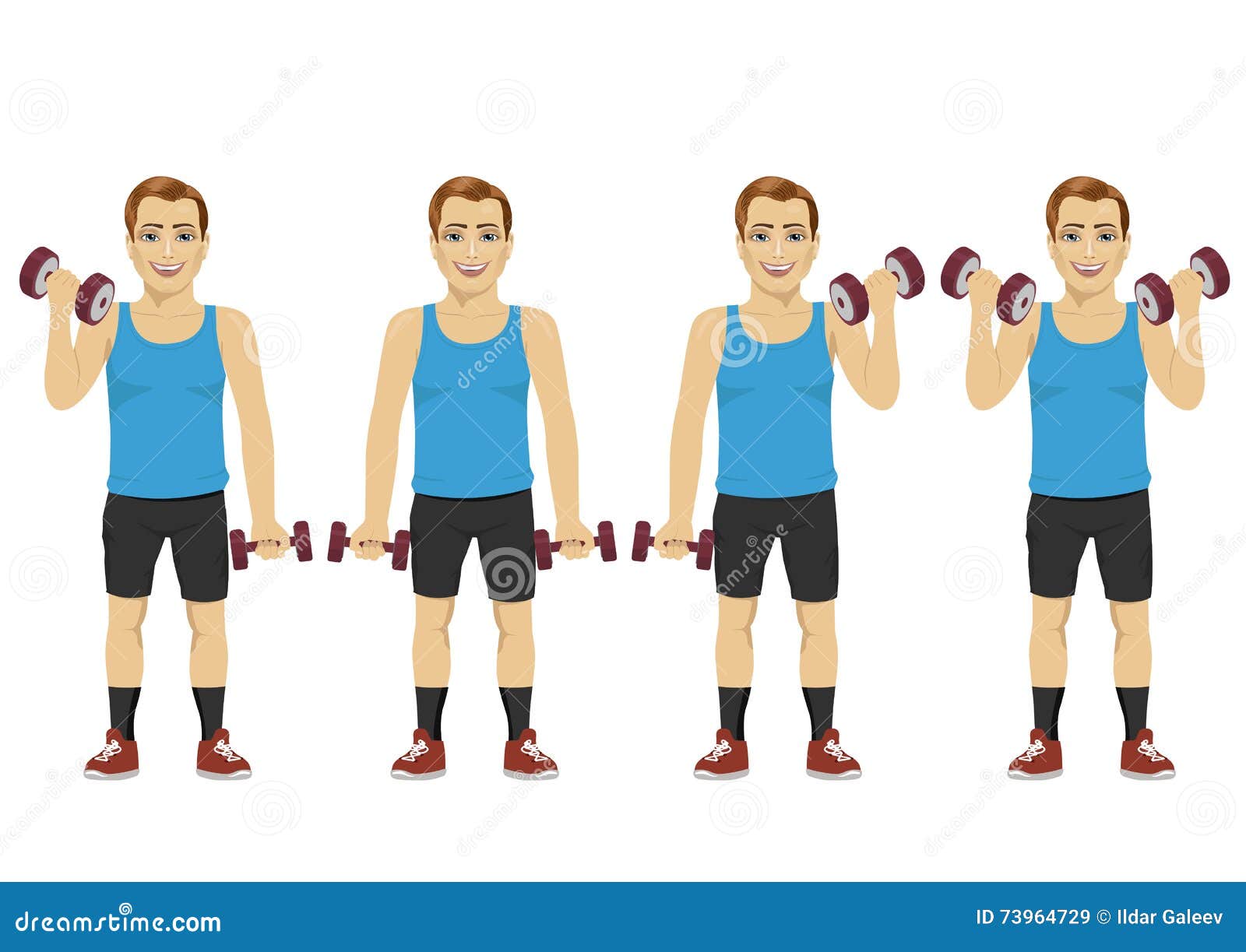 Dumbbell Exercises Concept Icon Vector Illustration | CartoonDealer.com ...