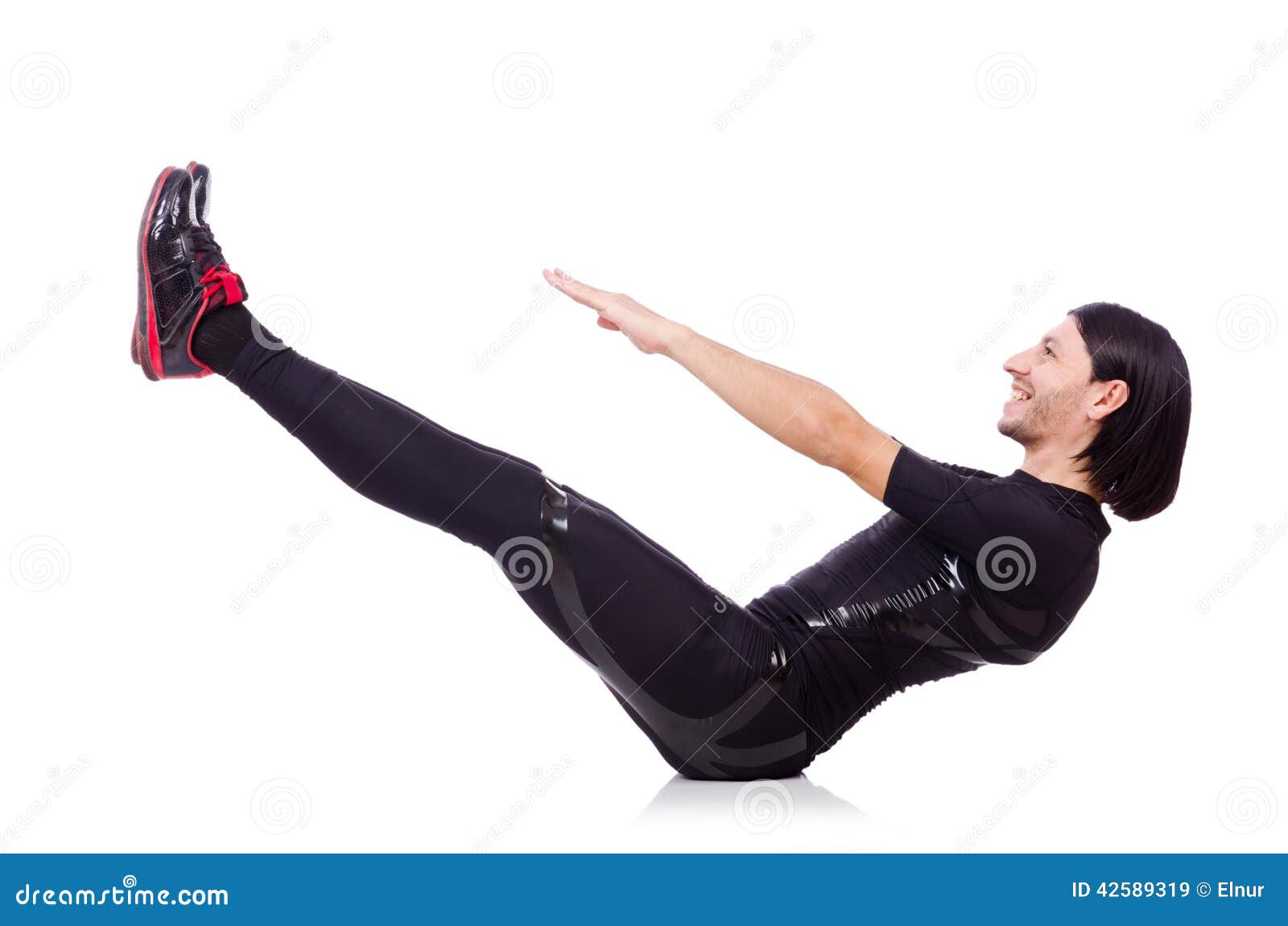 Young man doing exercises stock image. Image of trainee - 42589319