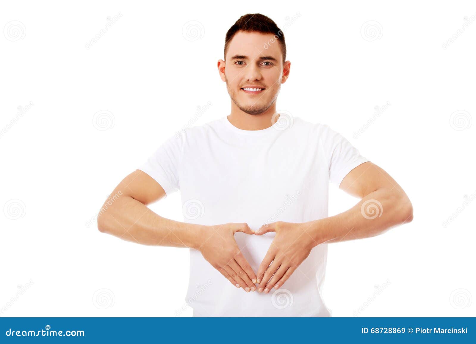 Young Man Doing Heart Gesture Stock Image - Image of love, lovely: 68728869