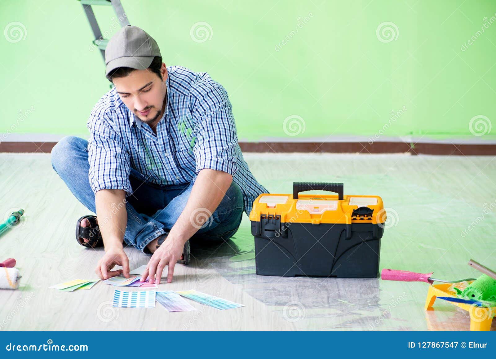 The Young Man Doing Home Renovation Stock Image - Image of professional ...