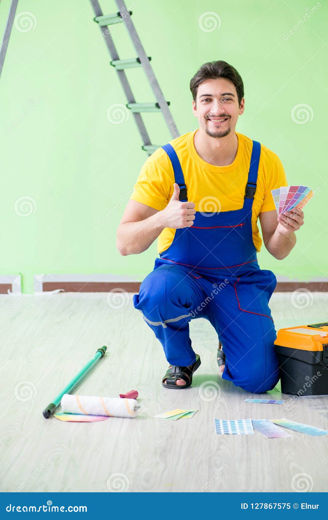 The Young Man Doing Home Renovation Stock Image - Image of profession ...